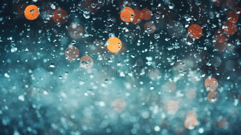 A Close Up of a Bunch of Orange and Yellow Objects in the Rain, AI ...