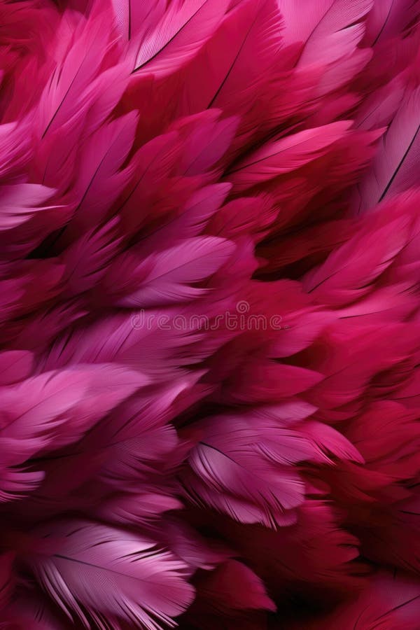 A Close Up of a Bunch of Pink Feathers, AI Stock Image - Image of ...