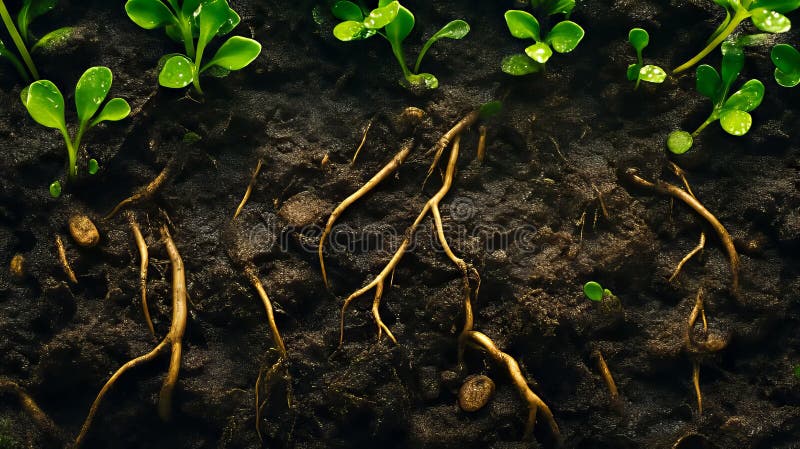 A Close Up of a Bunch of Plants Growing Out of the Ground Stock Image ...