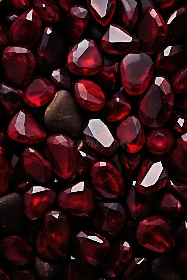 A Close Up of a Bunch of Red Gems. Stock Illustration - Illustration of ...