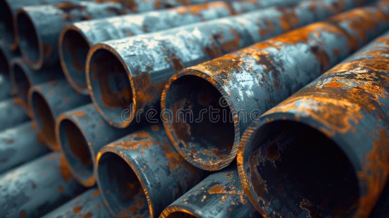 Close Up of a Bunch of Rusty Pipes, Suitable for Industrial Backgrounds ...