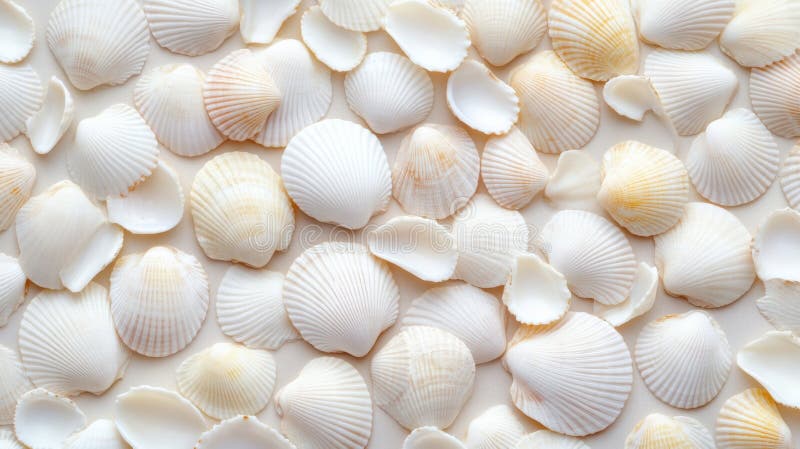 A Close Up of a Bunch of Shells that are White, AI Stock Photo - Image ...