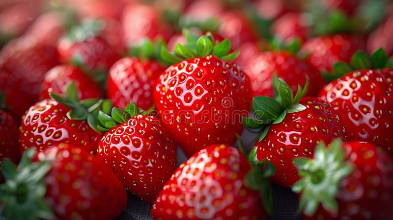 A Bunch of Strawberries Growing on a Bush with Green Leaves Stock Image ...