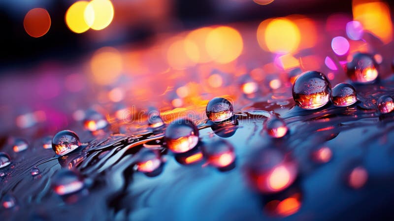A Close Up of a Bunch of Water Droplets on the Ground, AI Stock ...
