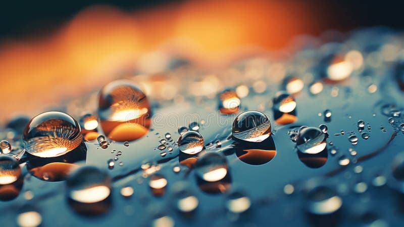 A Close Up of a Bunch of Water Droplets on the Surface, AI Stock ...