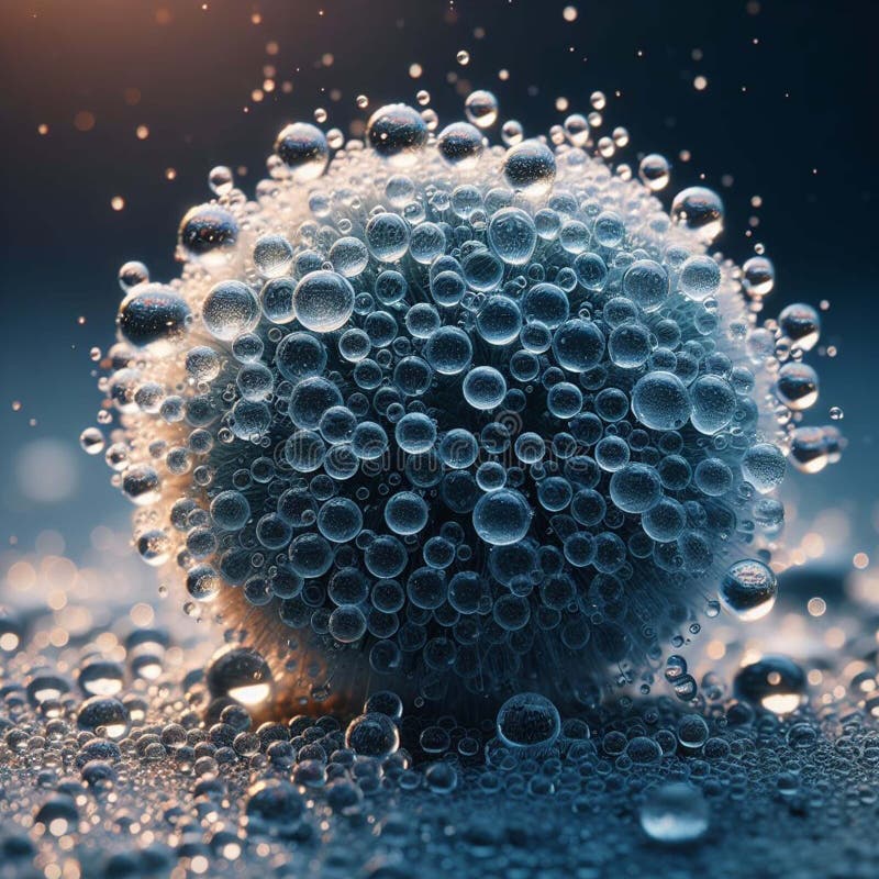 A Close Up of a Bunch of Water Droplets on a Surface. Stock ...