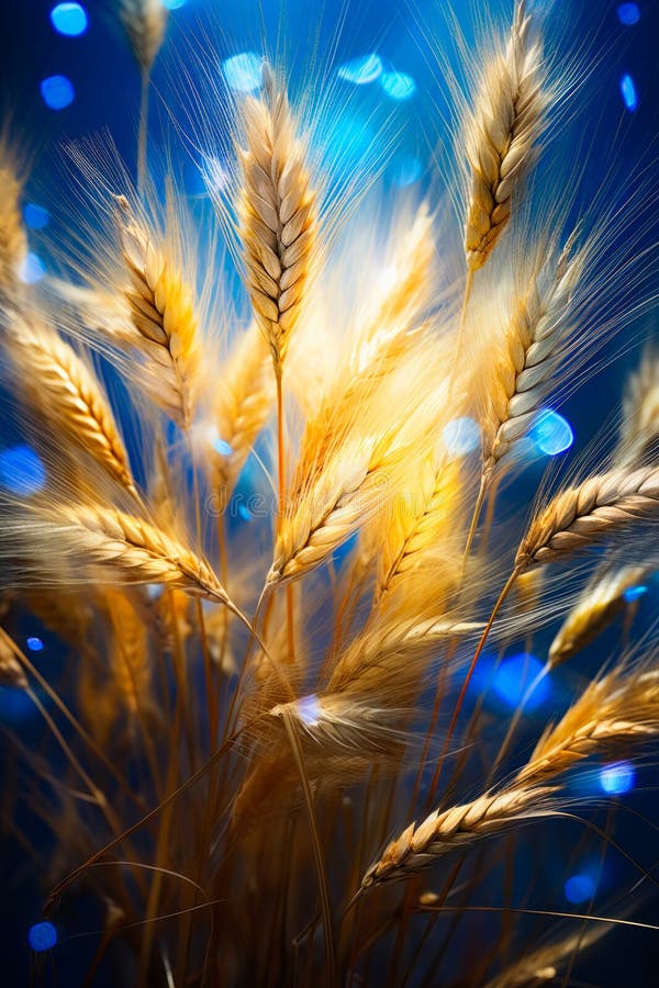 Close Up of Wheat Field with the Sun Shining. Generative AI Stock ...