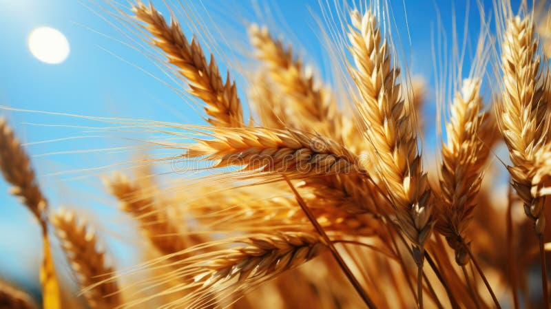 A Close Up of a Bunch of Wheat. Generative AI Image. Stock Illustration ...