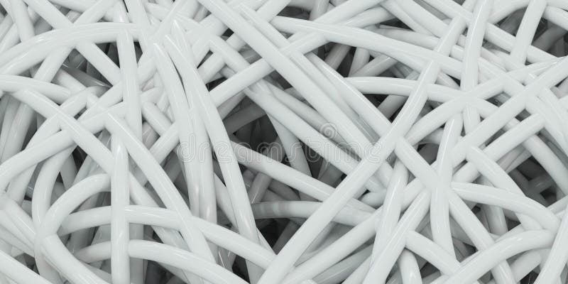 Close Up of a Bunch of White Wires Minimalistic Design Background 3d ...