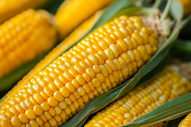 A Close Up of a Bunch of Yellow Corn on the Cob Stock Photo - Image of ...