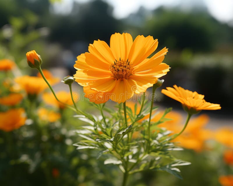 A Close Up of a Bunch of Yellow Flowers Stock Illustration ...
