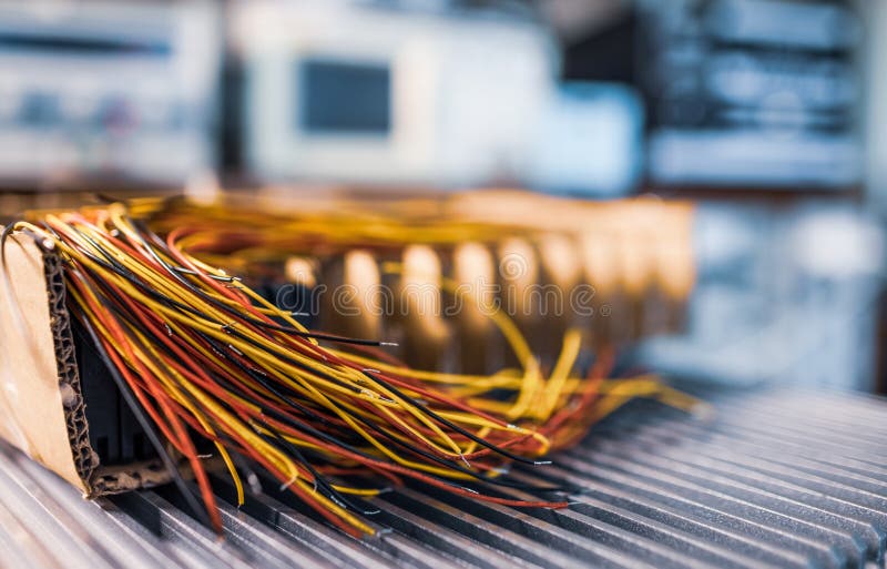 Bundle of Cut Thin Wires with Color Connections Stock Image - Image of ...