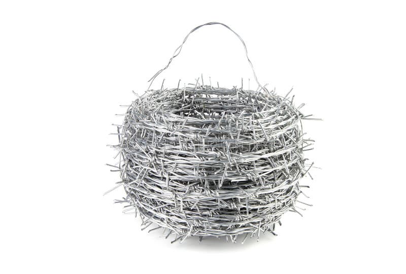 A Bundle of Galvanized Barbed Wire. Stock Image - Image of forbid ...