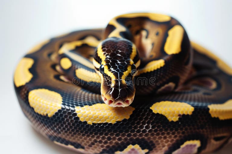 Close Up of a Burmese Python (Python Reticulatus) Stock Illustration ...