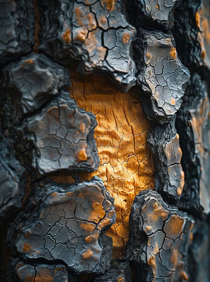 A Close Up of a Burned Tree Bark Stock Photo - Image of abstract, wood ...