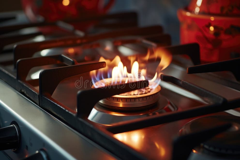 Close Up of a Burner on a Stove, Perfect for Kitchen Design Projects ...