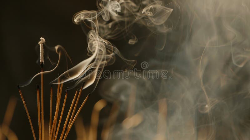 Close-up of Burning Incense Sticks with Plain Background Stock ...