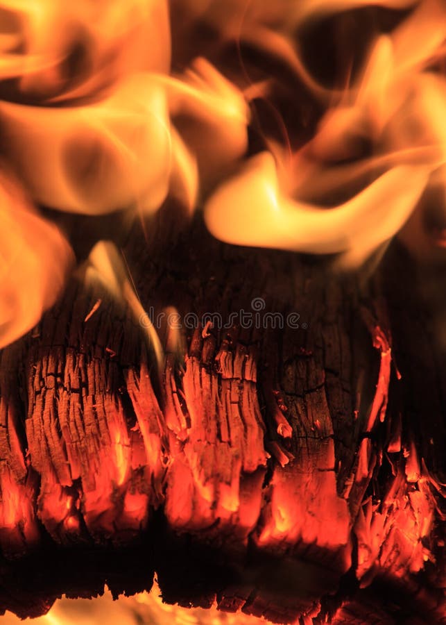 Close-up of a Burning Log stock image. Image of ignite - 33672689