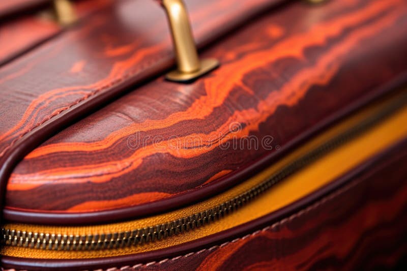 Close-up of Burnished Leather Edges on a Bag Stock Illustration ...