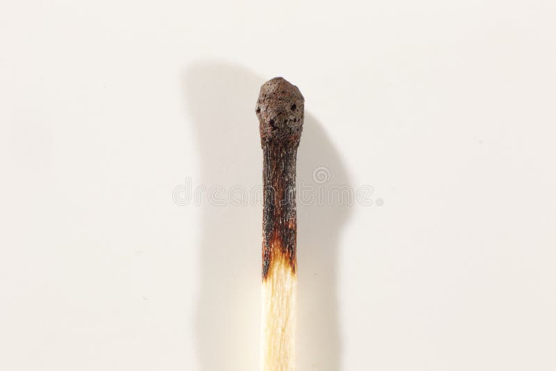 Close-up of a Burnt Match on a White Background Stock Photo - Image of ...