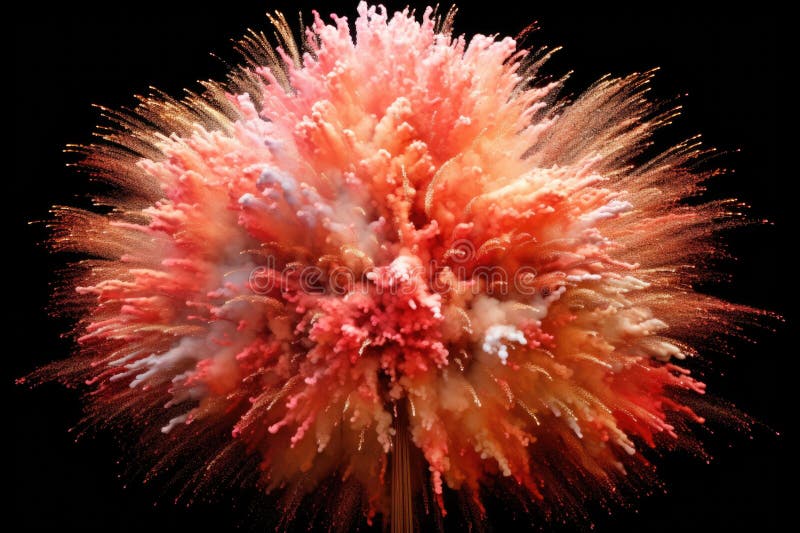 A Close-up of a Bursting Firework Shaped Like a Giant Flower Stock ...