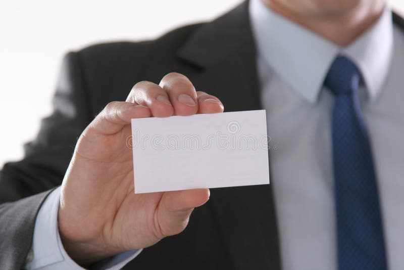 Close-up of Business Card in Business Mans Hand Stock Photo - Image of ...