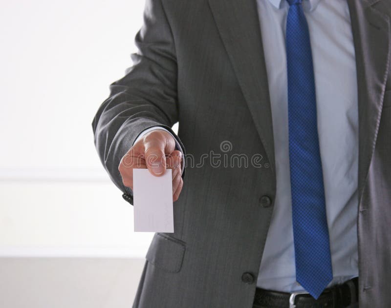 Close-up of Business Card in Mans Hand Stock Image - Image of hand ...