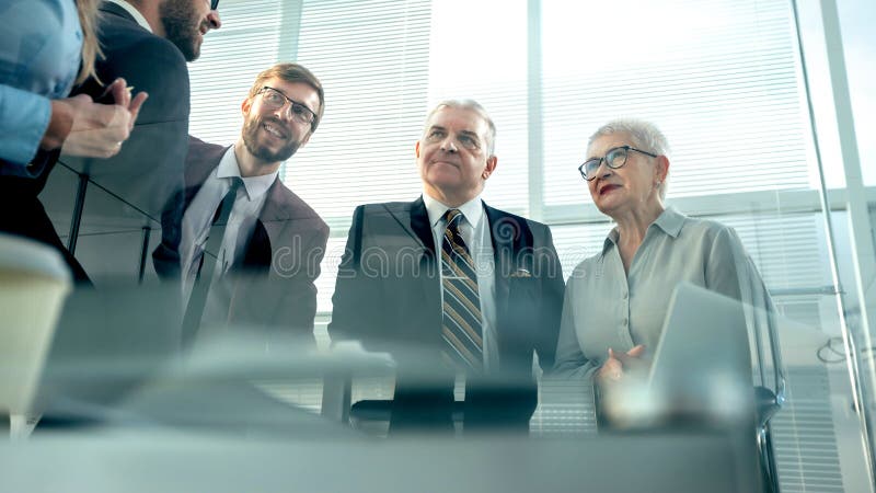 Close Up. Business Colleagues Starting a Work Meeting Stock Image ...