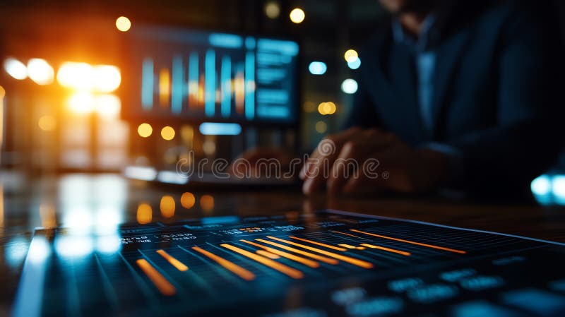 Close-up of a Business Dashboard with Graphs and Statistics in an ...