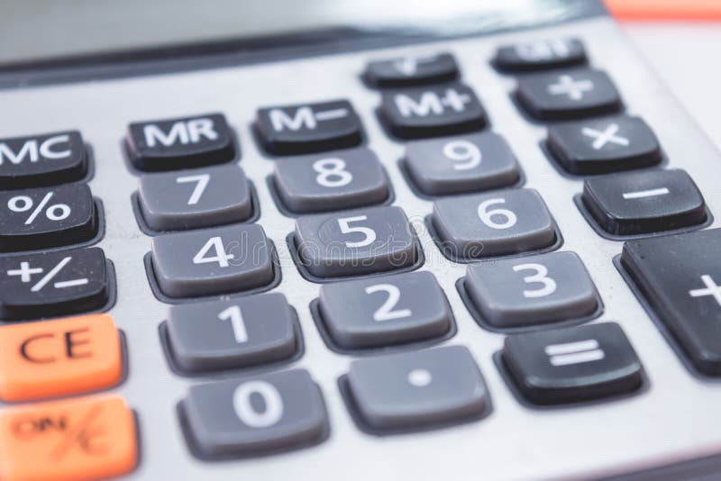 Close Up Business Design Calculator in Work Office Stock Image - Image ...
