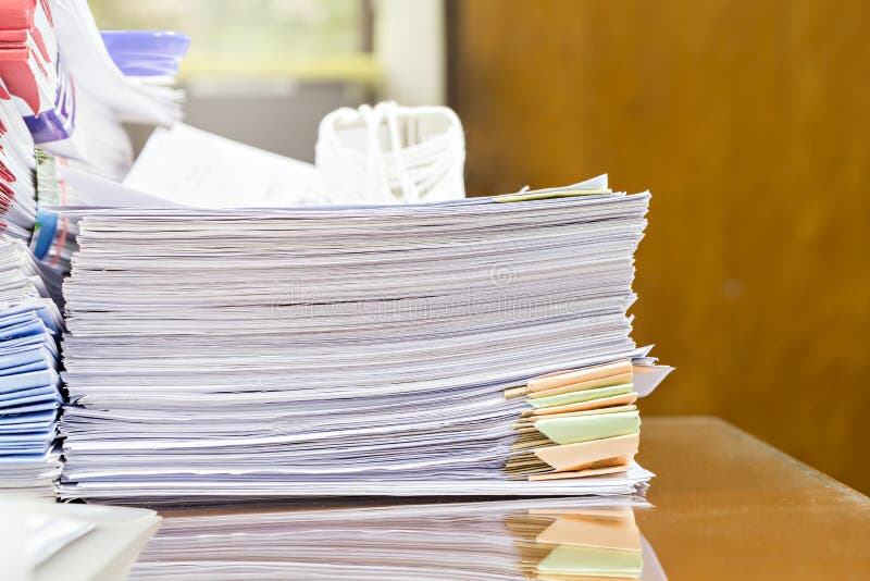 Close Up of Business Documents Stack Stock Image - Image of collection ...