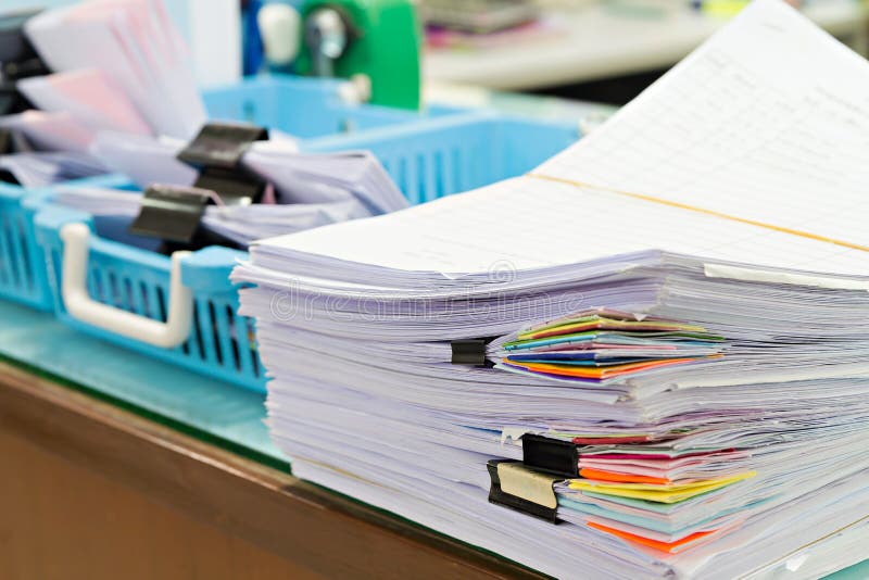 Close Up of Business Documents Stack Stock Image - Image of archive ...