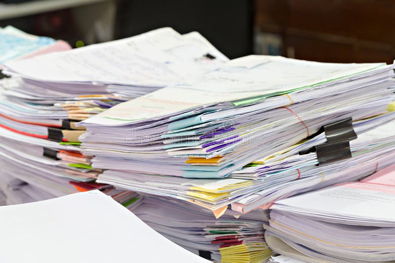 Close Up of Business Documents Stack Stock Image - Image of pile ...