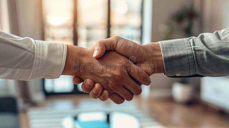 Close-Up of Business Handshake. Generative Ai Stock Illustration ...