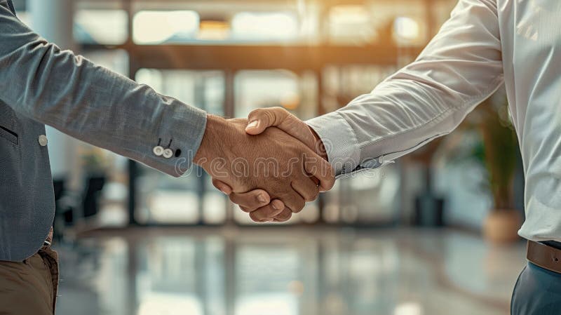 Close-Up of Business Handshake. Generative Ai Stock Illustration ...