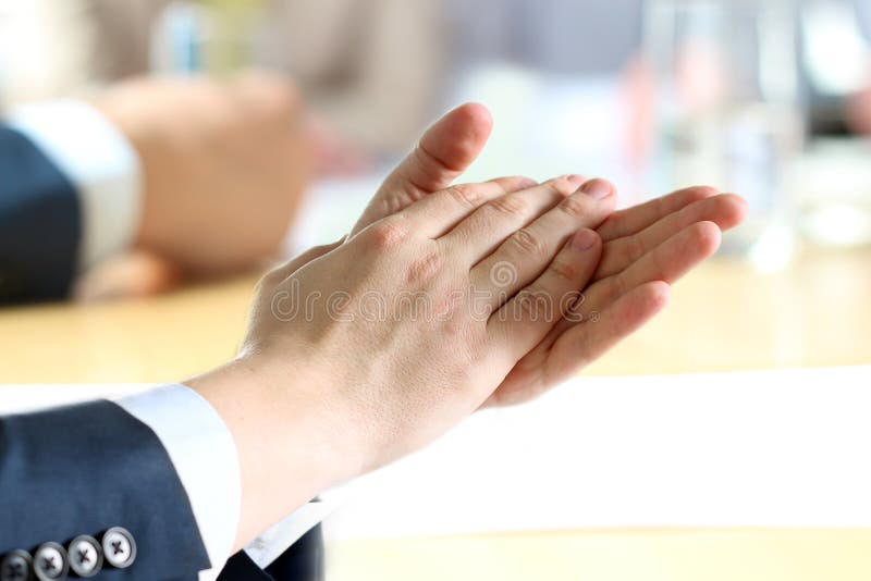 Close-up of Business Man Clapping Hands. Business Seminar Concept Stock ...