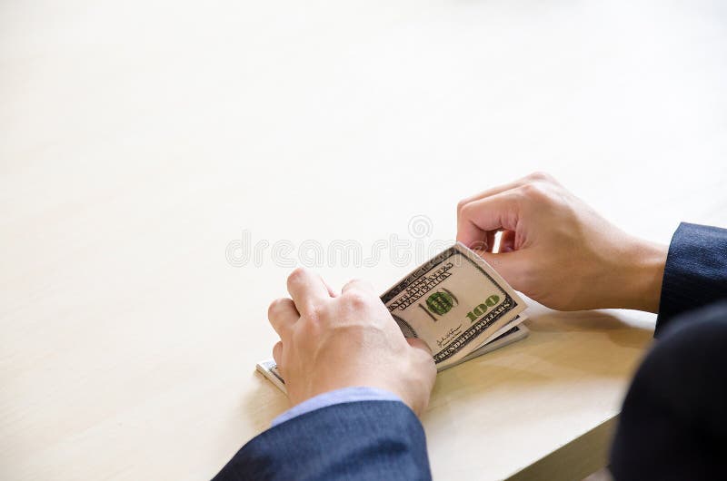 Close Up Business Man Hands Count Hundred Dollar Bills with the Copy ... Close Up Business Man Hands Count Hundred Dollar Bills with the Copy ...
