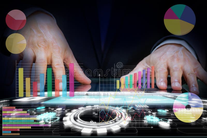 Close Up of Business Man Working on the Digital Mobile Device. Stock ...