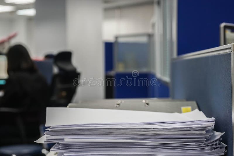 Close Up White Business Paper Sheet in Folder at Office Stock Image ...