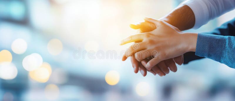 A Close-up of Business Partners Stacking Hands in Support of One ...