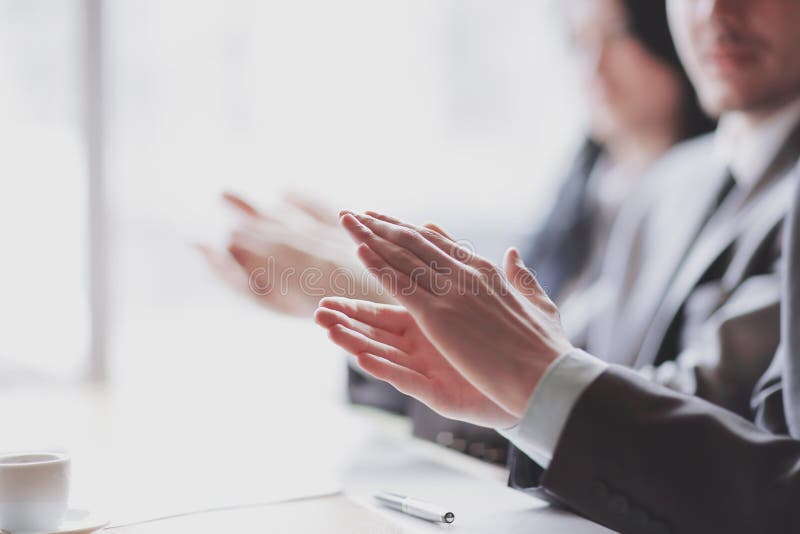 Close-up of Business People Clapping Hands. Business Seminar Concept ... Close-up of Business People Clapping Hands. Business Seminar Concept ...