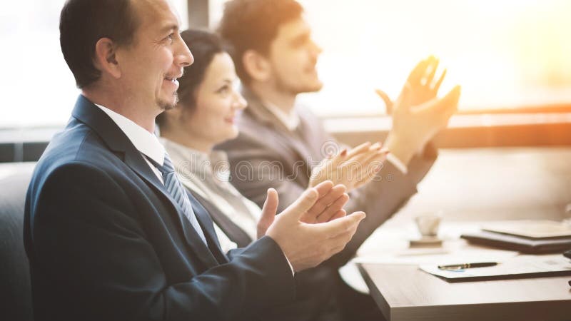 Close-up of Business People Clapping Hands. Business Seminar Concept in ... Close-up of Business People Clapping Hands. Business Seminar Concept in ...