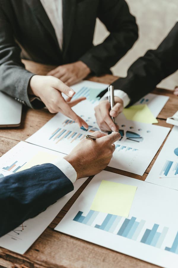 Close-up of Business People Hands with Pen Explaining a Financial Plan ...