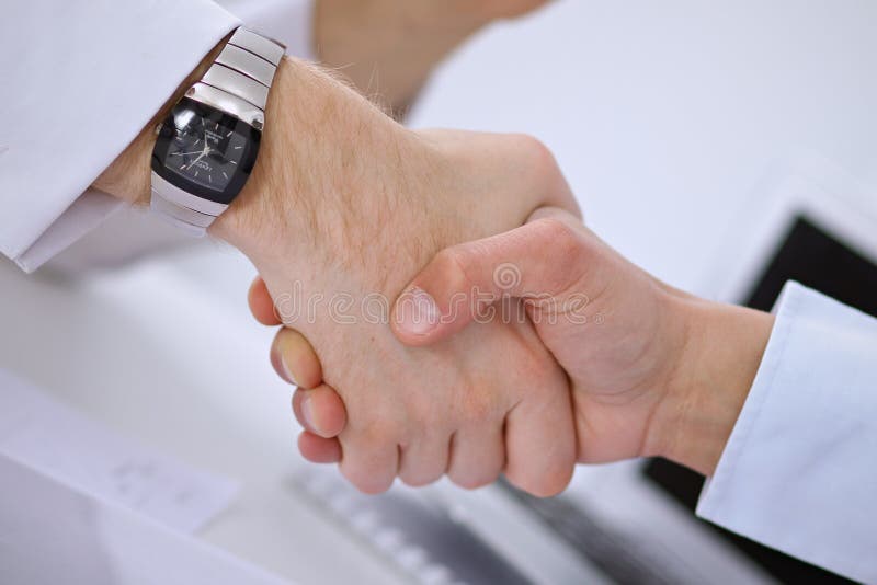 Close Up of Business People Handshaking Stock Image - Image of ...