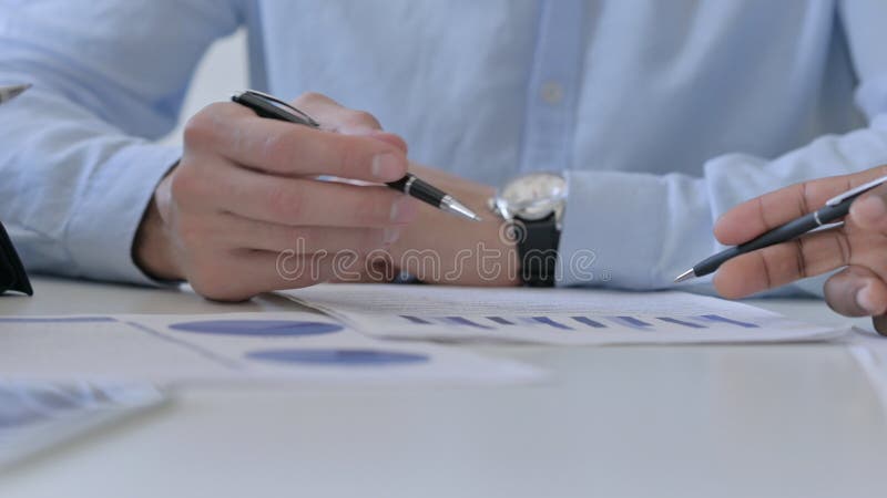 Close Up of Business People Writing on Paper, Paperwork Stock Image ...