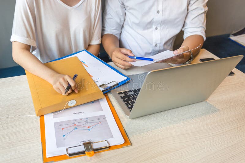 Close Up of Business Team Discuss about Financial Report Stock Image ...
