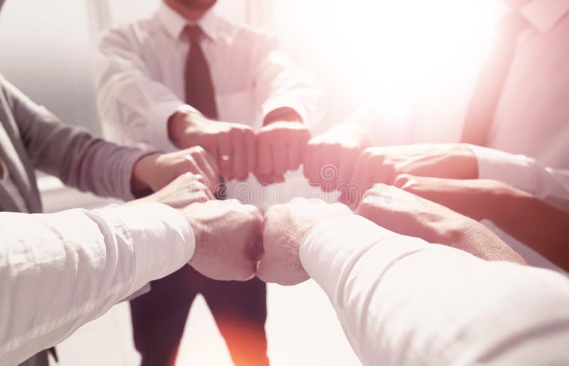 Close Up.business Team Showing Their Unity Stock Photo - Image of ...