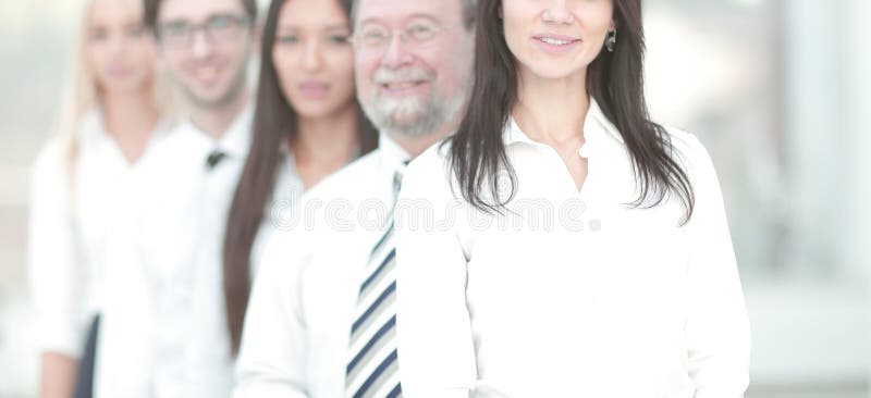 Close Up.business Team Standing in a Row Stock Photo - Image of office ...