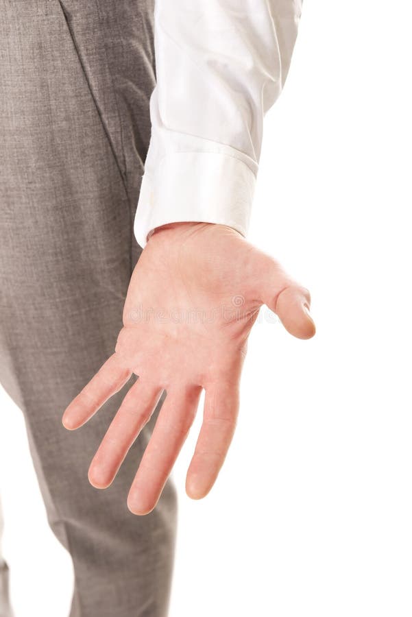 Close Up on Businessman Empty Hand Stock Image - Image of male, blank ...