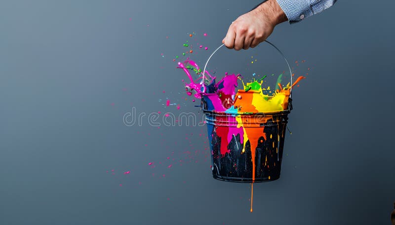 Close Up of Businessman Hand Holding Bucket with Paint Stock Photo ... Close Up of Businessman Hand Holding Bucket with Paint Stock Photo ...
